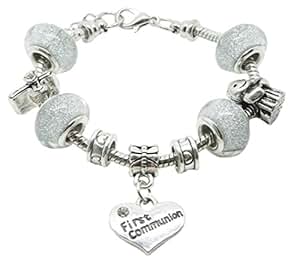 'Silver Sparkle' First Holy Communion Charm Bracelet with Poem,Gift ...