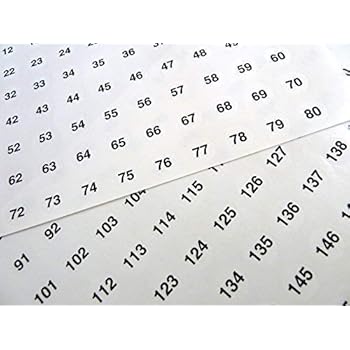 Clear 13mm Round Consecutive, Sequential Number Sequence Labels, Numbering Stickers, from 1-320 ...