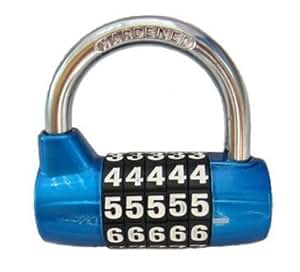 BAOUROUGE Resettable Combination Padlock, Blue, 65mm: Amazon.co.uk ...