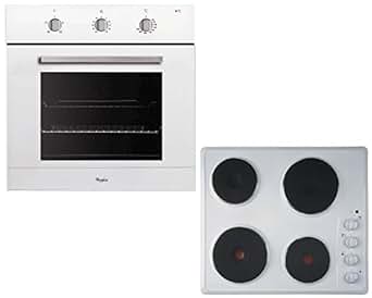 White Oven & Hob Bundle | White Whirlpool 60cm Electric, Built-in Fan ...