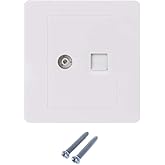 RJ45 Adapter+TV Antenna Coaxial Wall Mount Output Faceplate Panel ...
