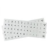 HQRP UK English Laminated Non-Transparent Keyboard Stickers with White ...