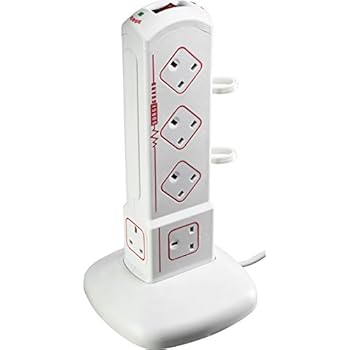 Advanced Masterplug 10 Socket Surge Protected Tower Extension Lead with ...