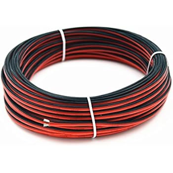 Fil électrique en silicone 22 awg 20 mètres [Noir 10 m Rouge 10 m] Ligne de câble parallèle à 2 ...