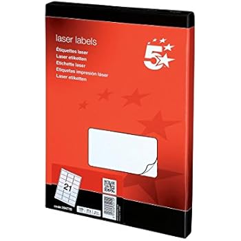 63.5 x 38.1mm, 25 Sheets, A4 Matte White Sticker Labels, Laser/Inkjet ...