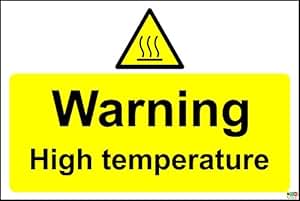 Warning high temperature sign - Self adhesive vinyl 200mm x 150mm ...