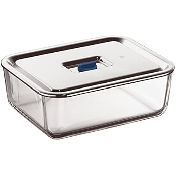 WMF Top Serve Glass Storage Bowl With Airtight 18/10 Stainless Steel ...