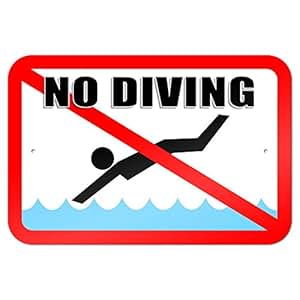 Graphics and More Verbotsschild No Diving (Springen verboten; in ...
