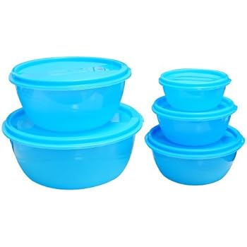 Buy Princeware Store Fresh Plastic Bowl Package Container, Set of 5 ...
