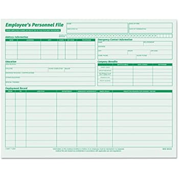 TOPS Employee Record File Folders, Straight Cut, Index, Green Ink, 2 ...