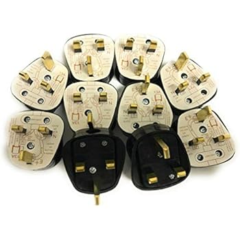 Permaplug Rubber Plugs 3-Pin 13A Black PACK OF 10: Amazon.co.uk: DIY ...