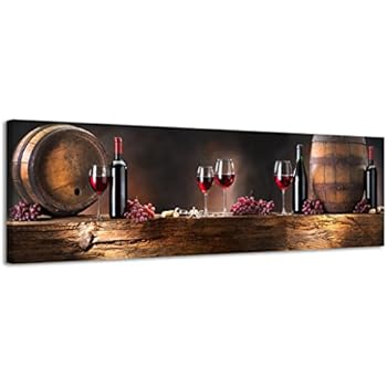 Leinwandbild Leinwand Geruch von Wein Panorama Wand Art Leinwandbild Still Life Vine Field ...