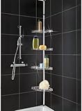 Non Rust STAINLESS STEEL Bathroom Telescopic Corner Shelf Storage 4 ...
