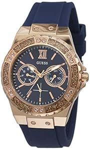 Guess Damen Analog Quarz Uhr mit Silikon Armband W1053L1: Guess: Amazon ...