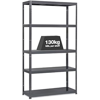 STORALEX® All Metal Office/Garage/Utility Room Shelving Unit - 1800mm ...