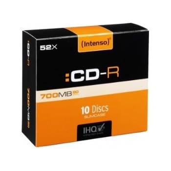 Intenso CD-R 80-Minute 700 Mb 52x Speed Recordable Printable CD Media Cake Box (Pack of 25 ...