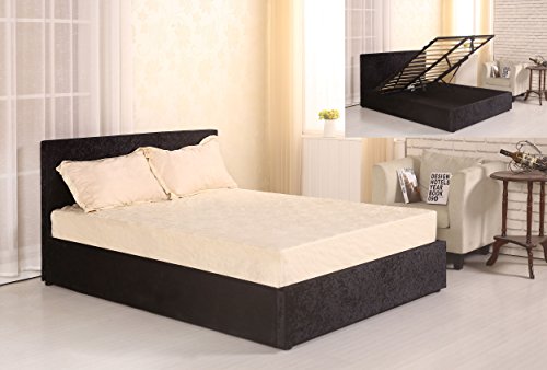 Buy MODERNIQUE® Crush Velvet upholstered Double Bed with Ottoman ...