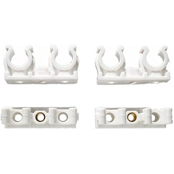 5 x Open Pipe Clips Snap In Bracket Single 18mm Plastic Clip with ...