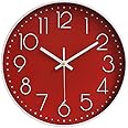 Buy TEKCOOL Analogue Plastic Wall Clock 12" Silent Quartz Decorative ...