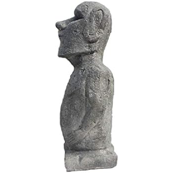 Top Value Set Of 3 Large Easter Island Moai Head Figures Garden Statues ...