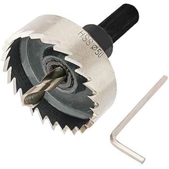 Metal Plate Twist Drill Bit 50mm Cutting Dia Hole Saw Cutter: Amazon.co ...