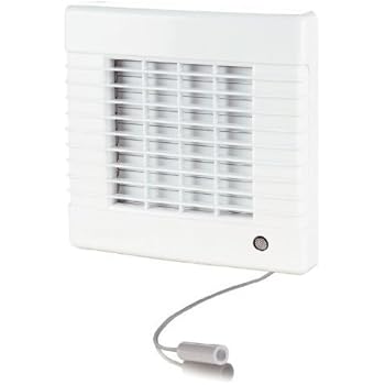 Extractor Fan with Pull Cord Switch, Timer and louvre shutter, 4 inch ...