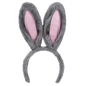 Bunny Ears Headband GREY Rabbit Ears Easter Costume Dressing Up: Amazon ...