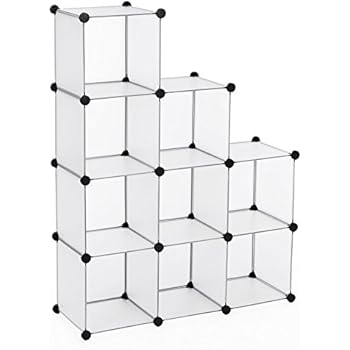 SONGMICS 9 Cube Metal Wire Interlocking Cabinet and Storage Rack Wire ...