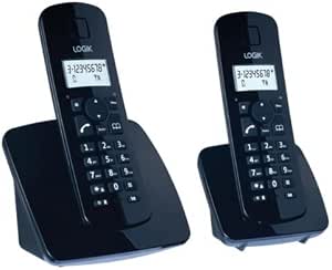logik twin digital cordless phone with answer machine and 2 handsets ...