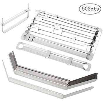 50 Sets Metal Office Fasteners Clips for Paper File: Amazon.co.uk ...