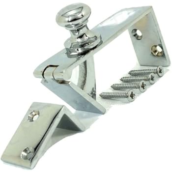 Polished Chrome Counter Flap Catch/ Bar Flap Catch & Stay With Screws ...