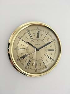 Brass Quartz Wall Clock Contemporary Design Gold Coloured Dial: Amazon ...