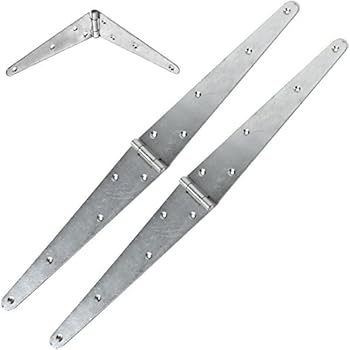 Pair of 300mm (12") heavy duty galvanized strap hinges: Amazon.co.uk: DIY & Tools