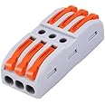 xcluma 3 Pole Wire Connector Terminal Block with Spring Lock Lever 3 in ...