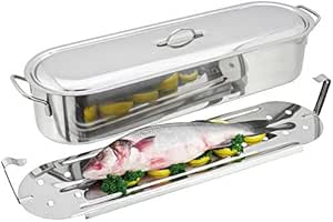 Judge Fish Poacher 45 cm, 7.3 L, Stainless Steel Silver, 45cm, 7.3l ...
