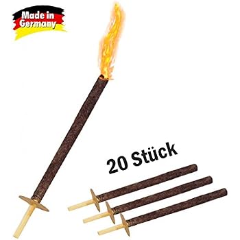 21 Fackeln | Hochwertige 80 Min. Wachsfackeln | inkl. 21 x Handschutz ...