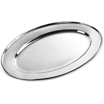 Stainless Steel Oval Meat Flat 450mm | Carvery Plate, Meat Platter ...