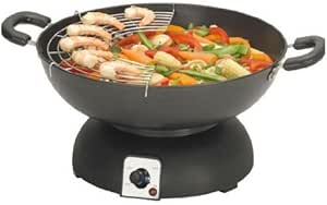 2 in 1 Electric Wok + Stove with Thermostat + Tempura Rack: Amazon.co ...