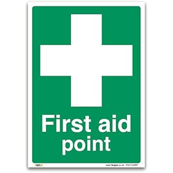 First Aid Point Sign - A5 1mm Rigid Plastic - First Aid Emergency ...