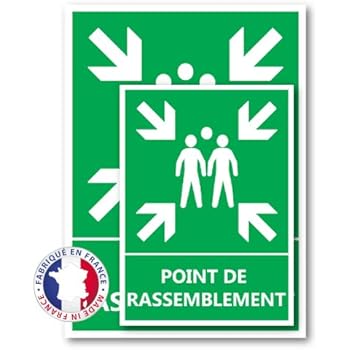Panneau point de rassemblement + Picto – PVC - 420 x 594 mm: Amazon.fr ...