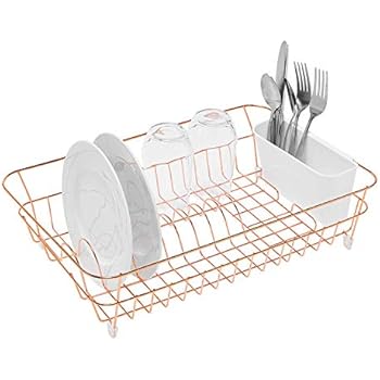 Kitchen Essential Large Dish & Cutlery Drainer with Copper Effect ...