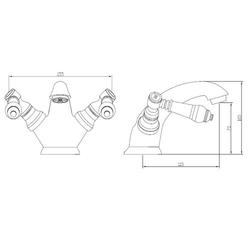 iBathUK | Traditional Chrome Bathroom Vintage Mixer Tap – Regal Taps – Pome