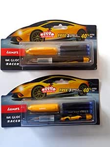 Luxor Ink Glide Racer Fountain Pens Pack Of 2 Pens : Amazon.in: Office ...