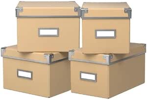 Natural DVD & CD Storage Boxes with Lids - 4 Pack (2 of each): Amazon ...