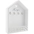 Vintage White Letter Rack & 4 Key Holder Hooks Storage Shabby Chic Wall ...