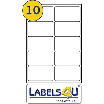 105 x 57mm, 25 Sheets, A4 Matte White Sticker Labels, Laser/Inkjet ...