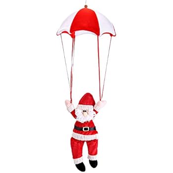 The Christmas Workshop 85550 60 cm Flying Santa Claus with Parachute ...