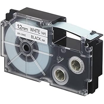 Casio 12mm Label Printer Cartridge Black Print on White Tape: Amazon.co ...