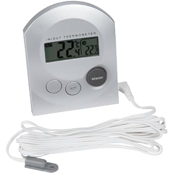 Hama LCD Thermometer (mit Kabel-Außensensor T-350, digitale Anzeige ...