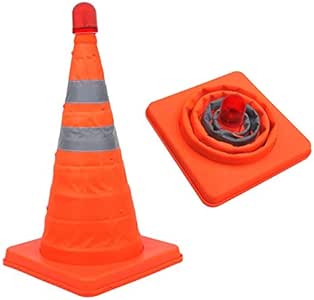Collapsible Safety Cone with LED Lights, Traffic Warning Cone with LED ...